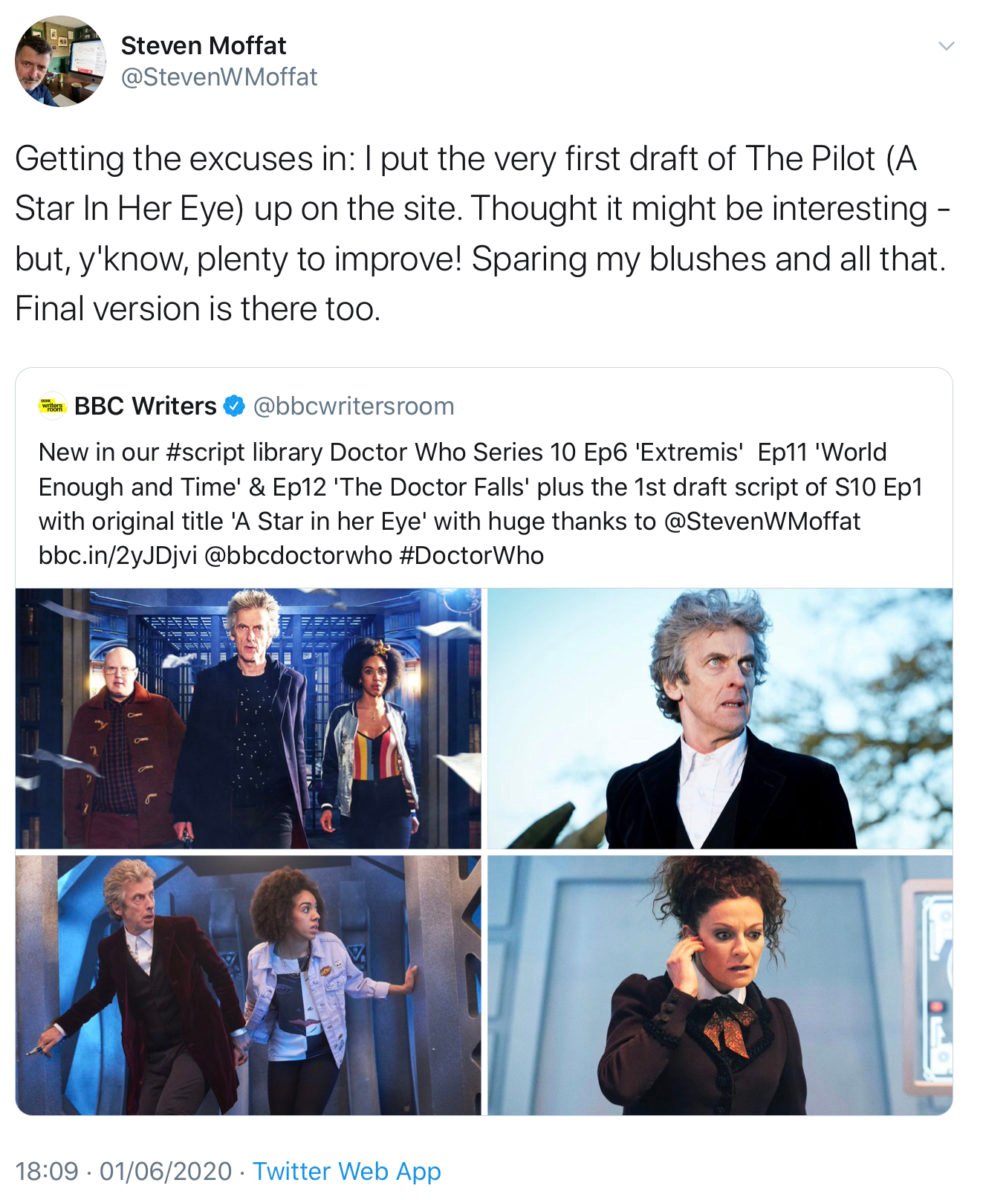 Doctor Who Scripts by Steven Moffat Available on BBC Writers’ Room ...