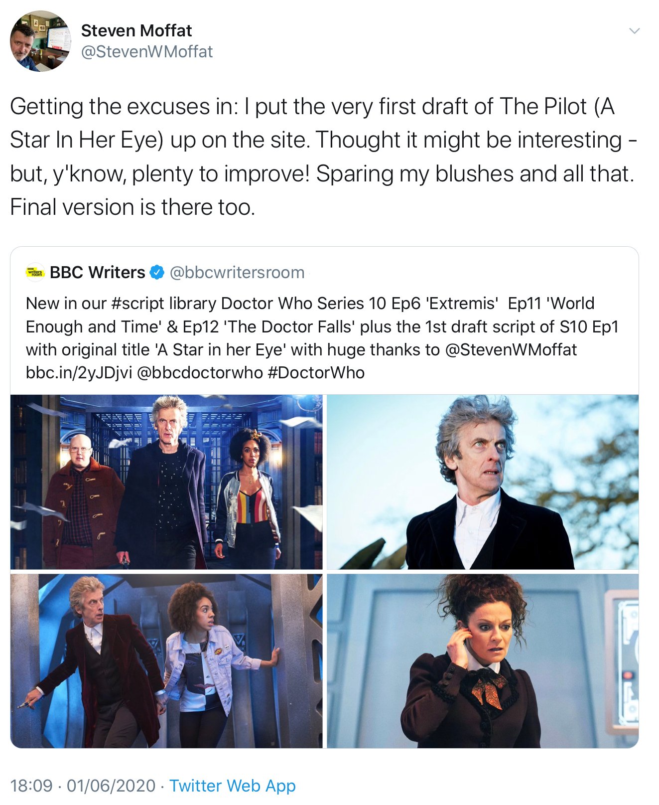 Doctor Who Scripts by Steven Moffat Available on BBC Writers’ Room ...